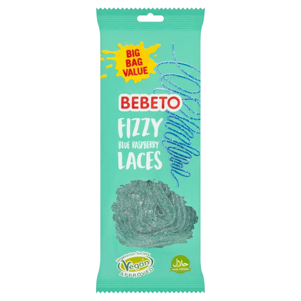 Bebeto Fizzy Blue Raspberry Laces 220g | Sweets | Joybuy