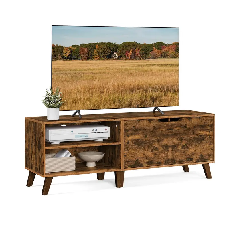 VASAGLE TV Cabinet 2 Doors Rustic Brown | TV Units | Joybuy