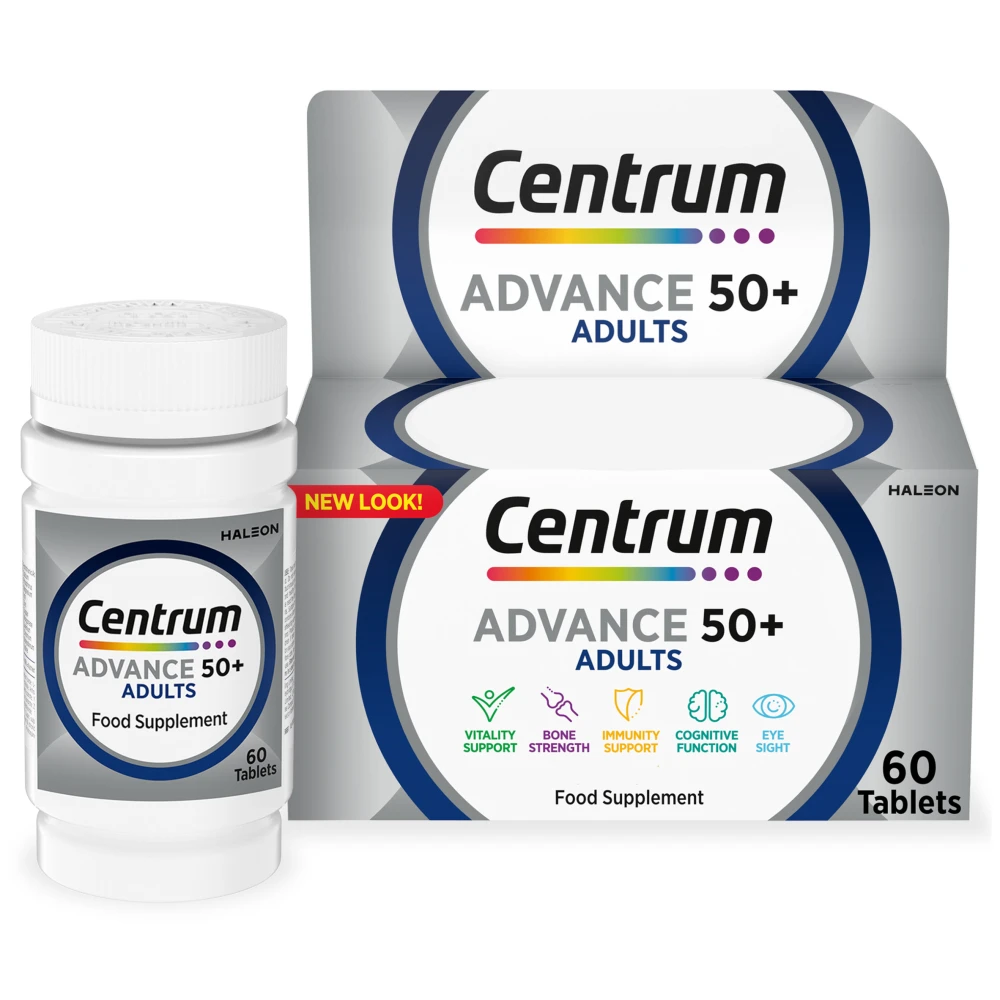 Centrum Advance 50 Plus Multivitamin Daily Wellness Support Tablets ...