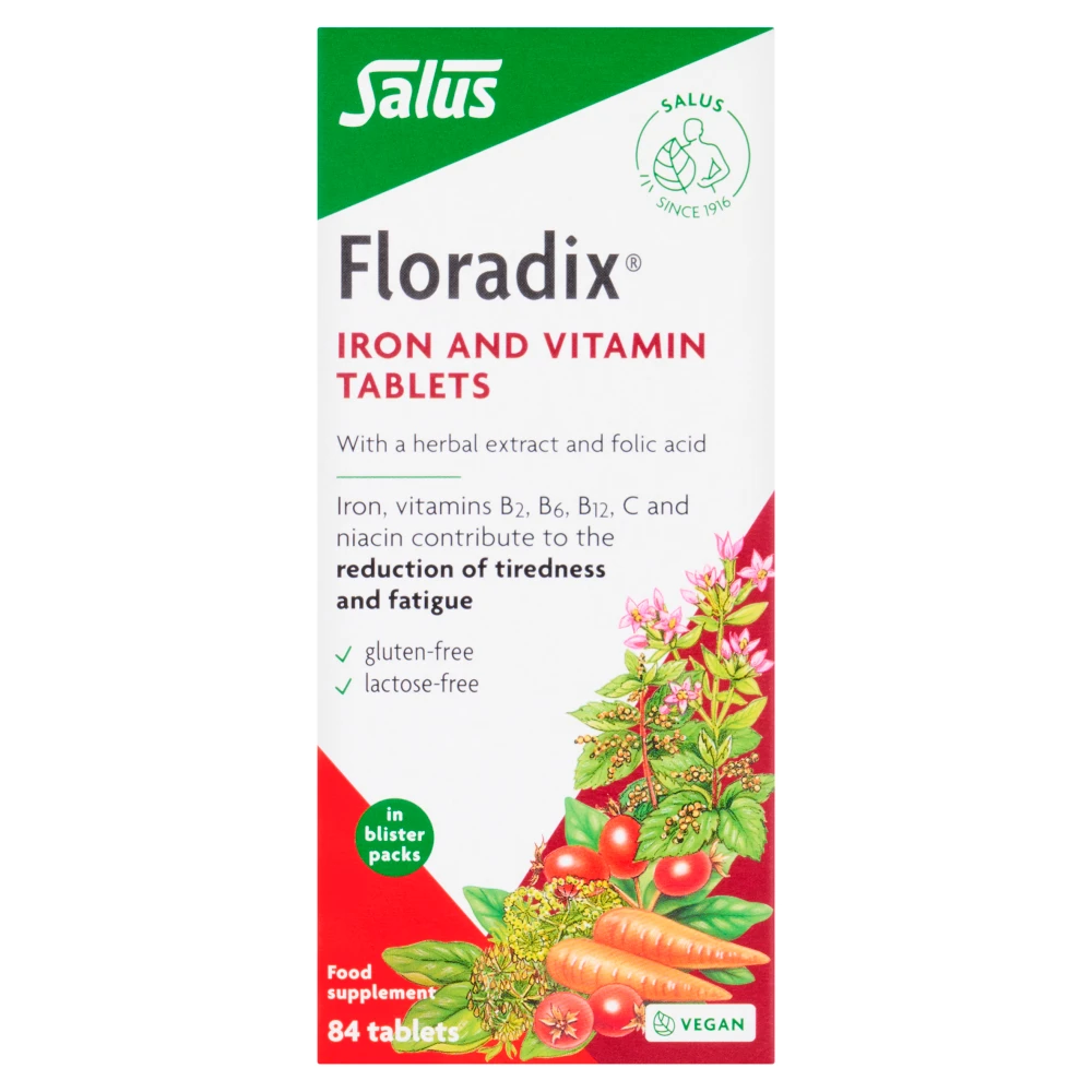 Floradix Iron & Vitamin Energy Support Tablets - 84 Tablets ...
