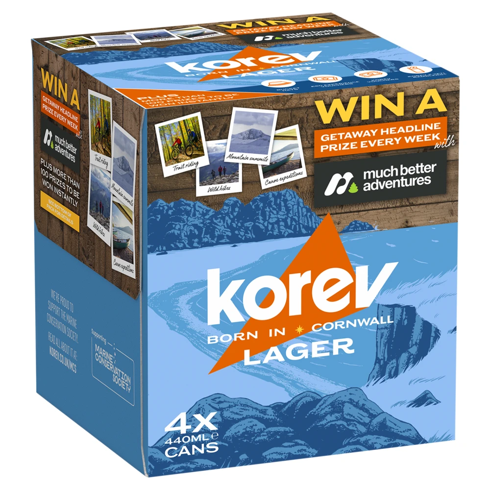 Korev Cornish Lager 4 X 440ml (abv 4.8%) | Beer | Joybuy