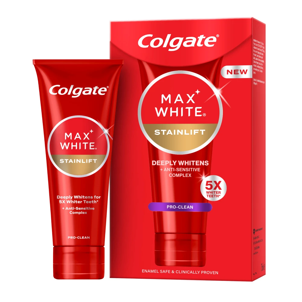 Colgate Max White Stainlift Pro Clean Teeth Whitening Toothpaste 75ml ...