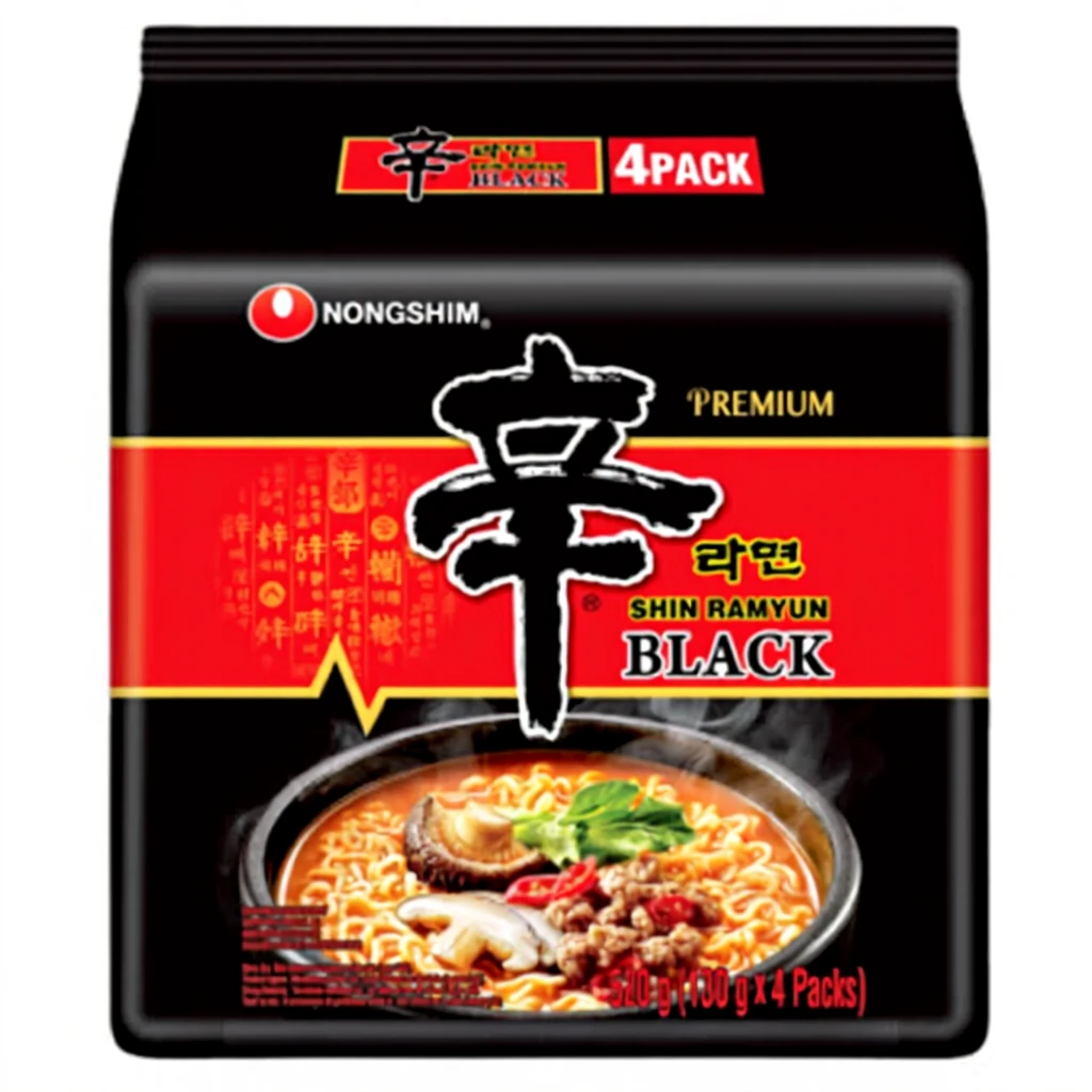 Nongshim Shin Ramyun Black Multipackung, 4 x 130 g | Instantnudeln | Joybuy