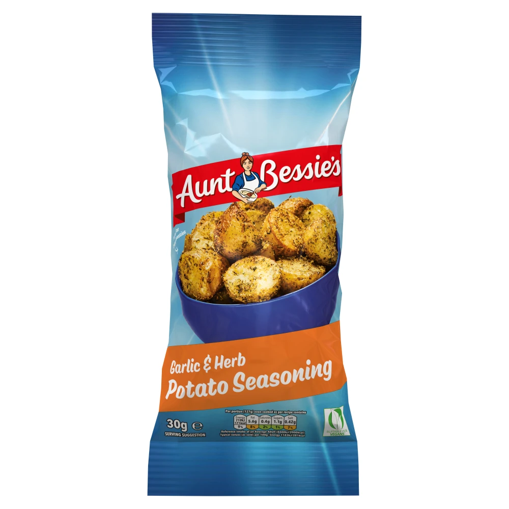 Aunt Bessie’s Garlic & Herb Potato Seasoning 30g | Cooking Ingredients ...