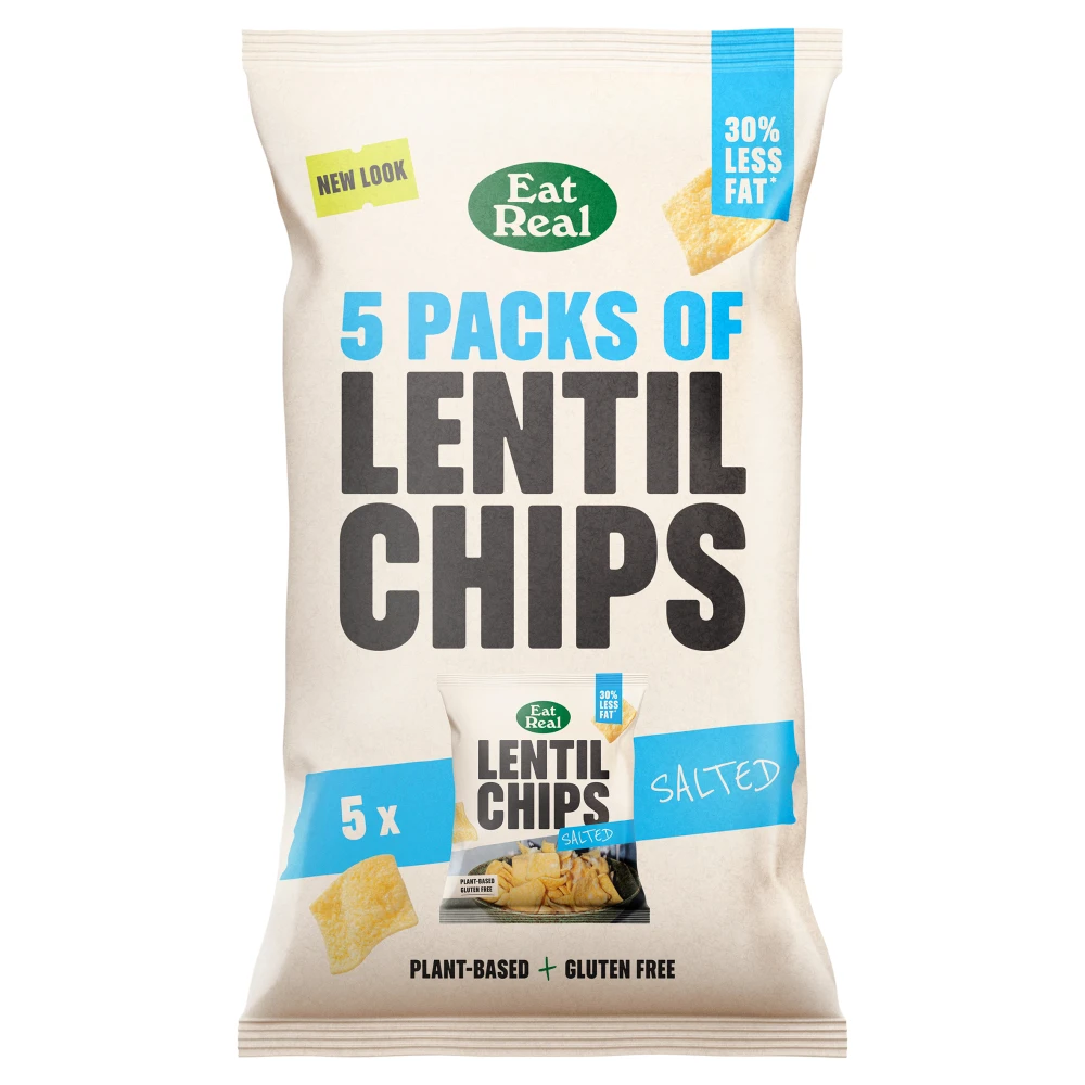 Eat Real Sea Salt Lentil Chips 5 X 18g | Crisps & Dips | Joybuy