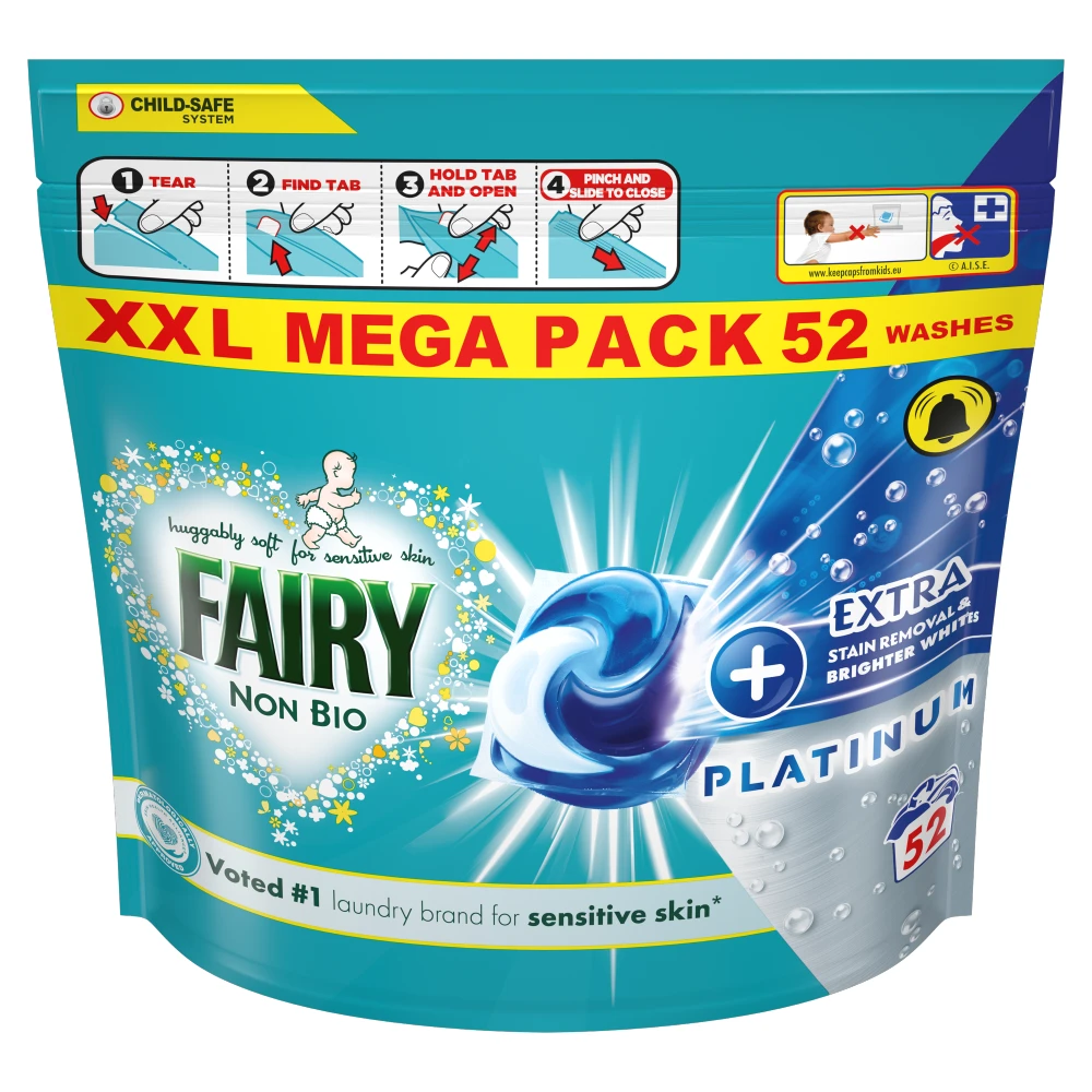 Fairy Platinum PODS, Washing Liquid Laundry Detergent Capsules, Non Bio ...