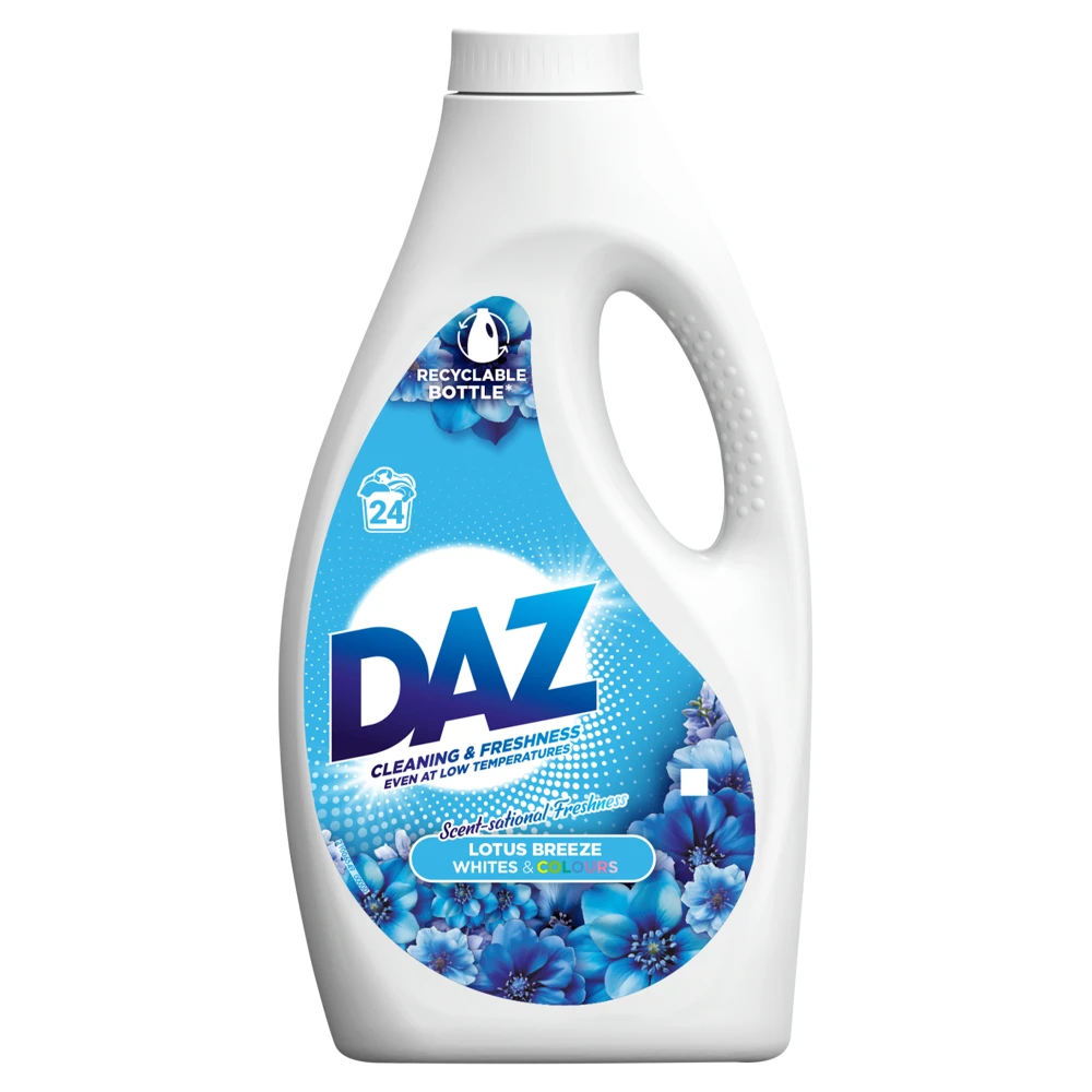 Daz Liquid Laundry Detergent, Lotus Breeze, Whites & Colours, 24 Washes ...