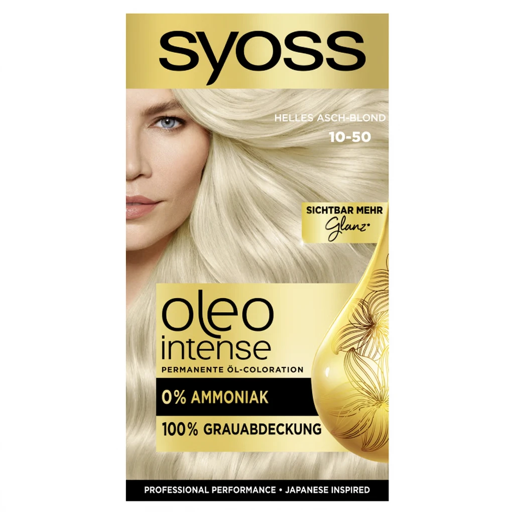 Syoss Oleo Intense Öl-Haarfarbe 10-50 Hell-Aschblond | Haarfärbemittel ...