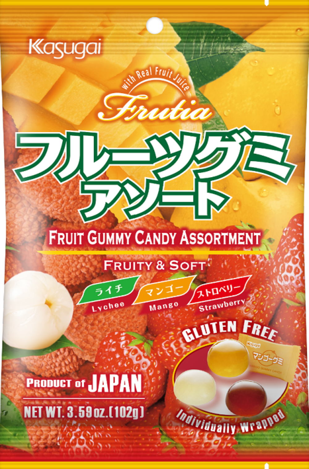 Kasugai Frutia Fruit Gummy Assortment 102g | Sweets | Joybuy