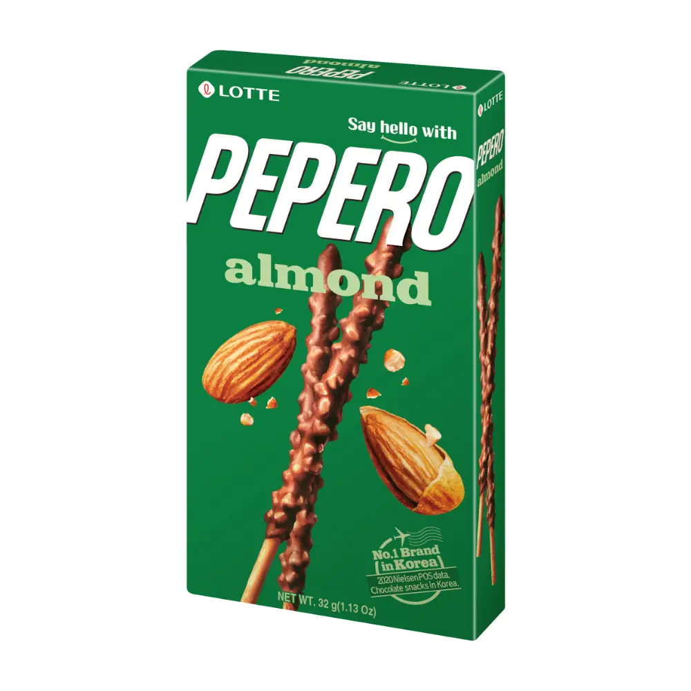Lotte Pepero Biscuit Sticks With Almond Chocolate Coating 32g ...