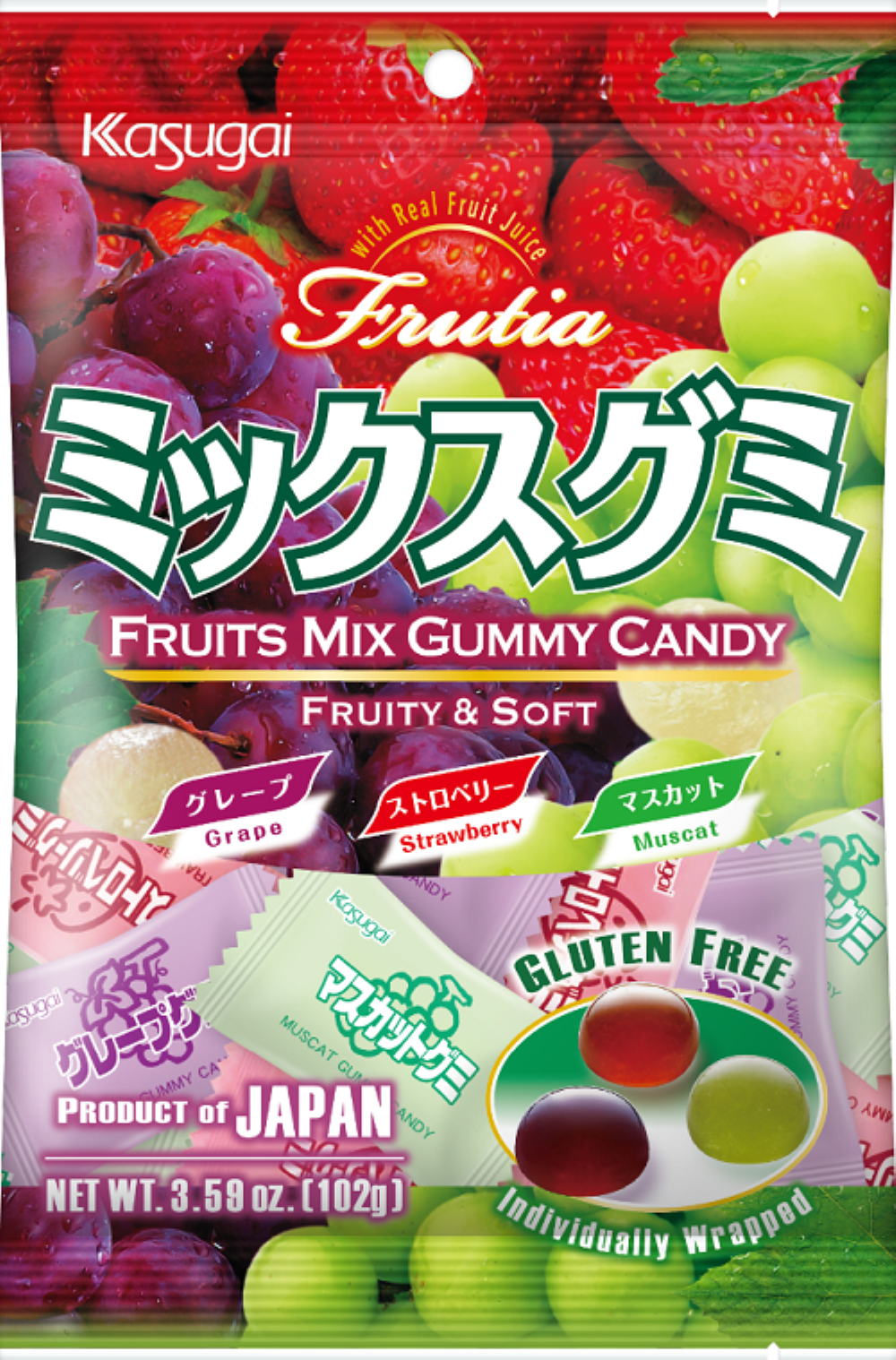KASUGAI Frutia Fruit Mix Gummy 102g | Sweets | Joybuy