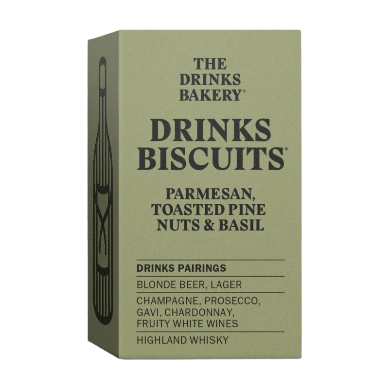 The Drinks Bakery Parmesan Toasted Pinenut & Basil 36g | Crackers ...