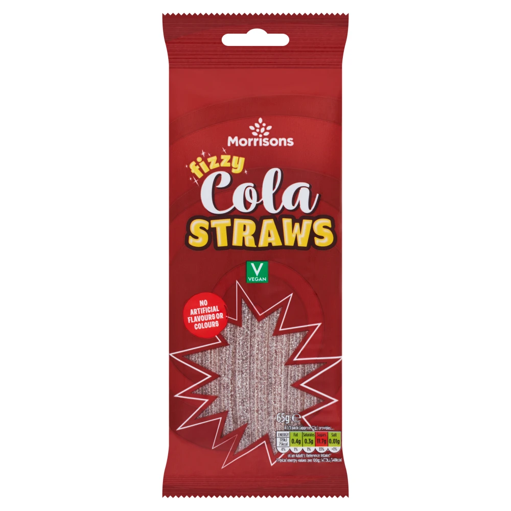 Morrisons Fizzy Cola Straws 65g | Sweets | Joybuy