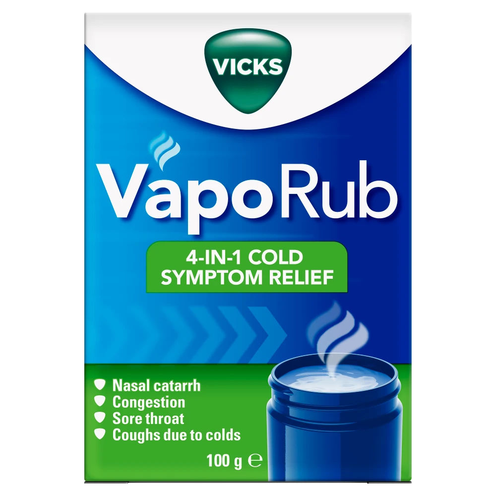 Vicks Vaporub, Relief Of Cough Cold And Flu Like Symptoms, Jar 100g ...