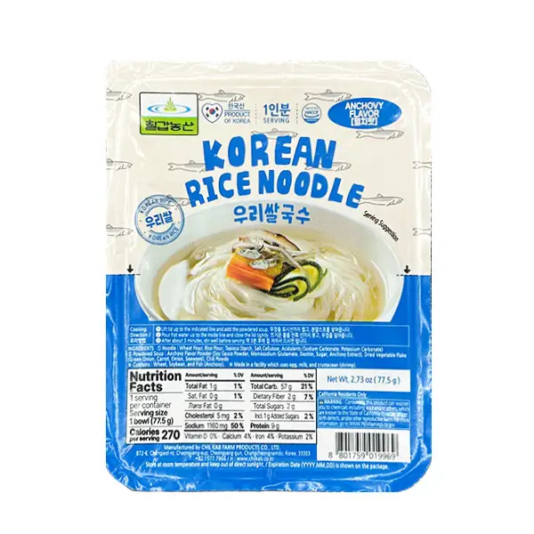 Chilkab Korean Rice Noodle(anchovy Flavour) 77.5g 韩式米线（鳀鱼味） | Rice ...