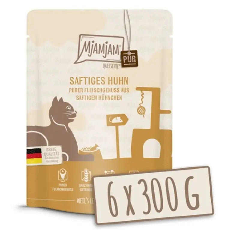 MjAMjAM Nourriture pour chat au poulet - 6 x 300 g | Alimentation | Joybuy