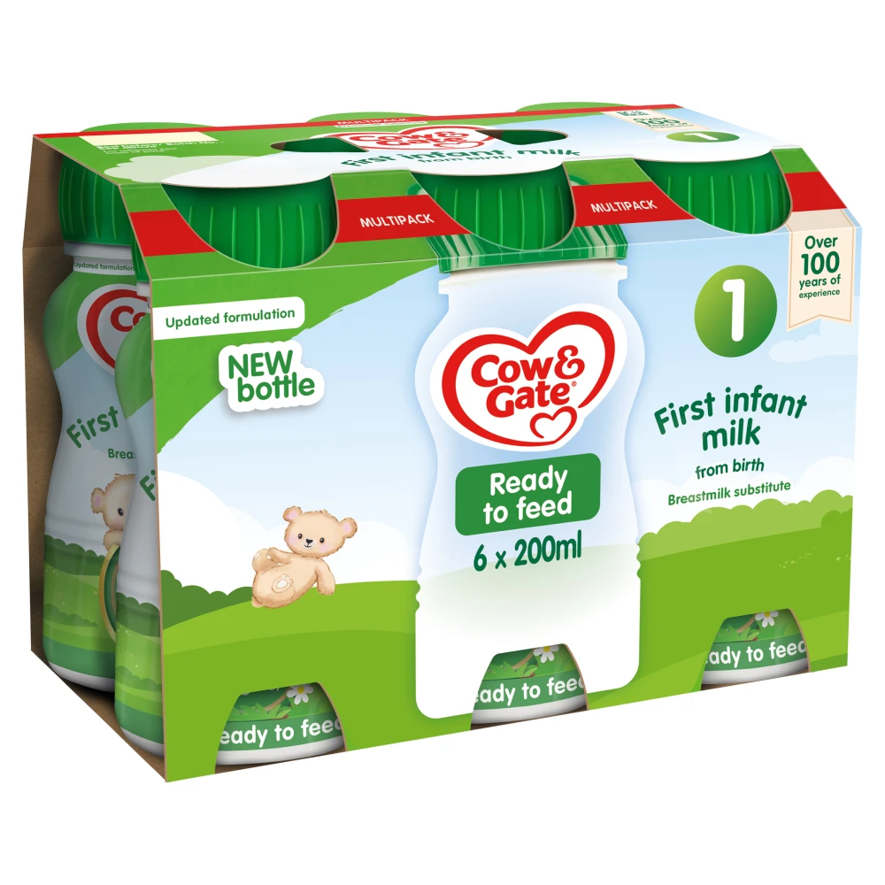 Cow & Gate Ready To Use 1 First Infant Milk From Birth 6 X 200ml ...