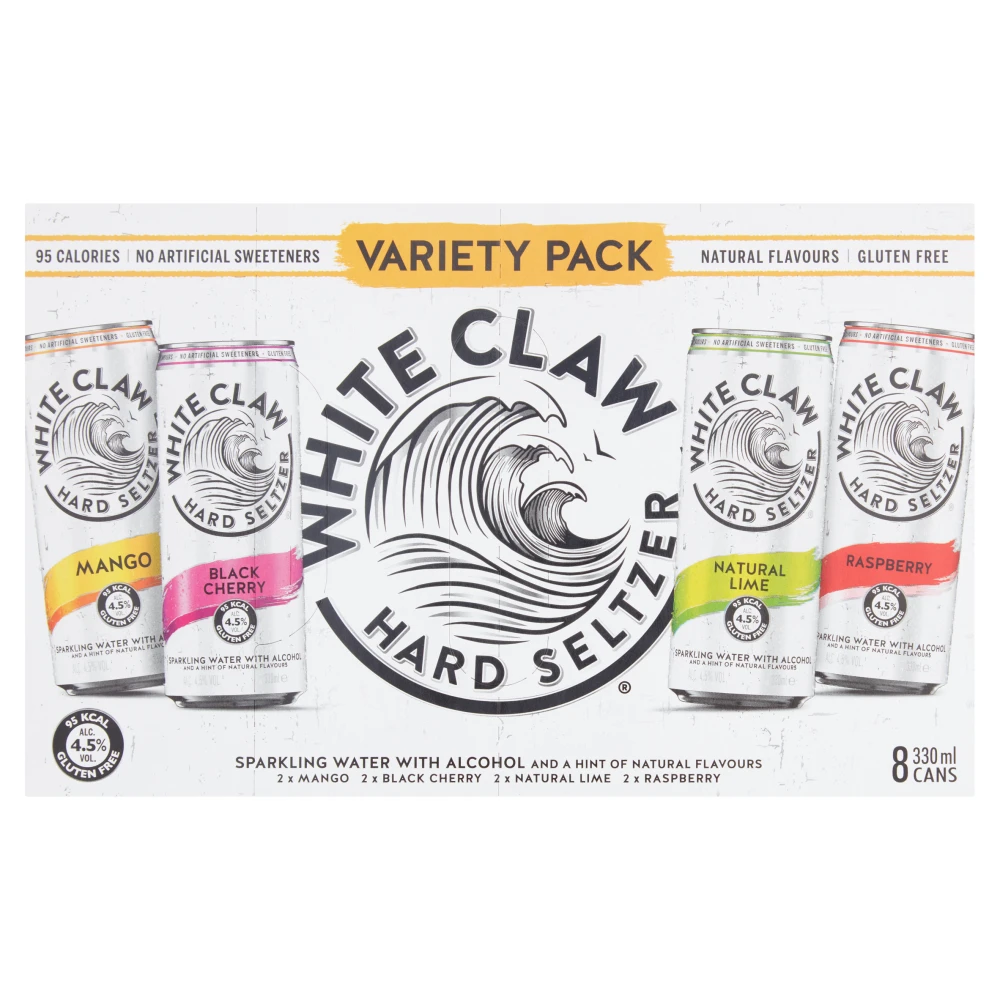 White Claw Hard Seltzer Variety Pack 8 X 330ml | Cocktails & Pre-Mixed ...