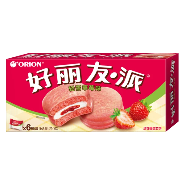 Orion Strawberry Pie 6pcs 210g 好丽友派轻雪草莓味 6枚 210g | Cookies | Joybuy