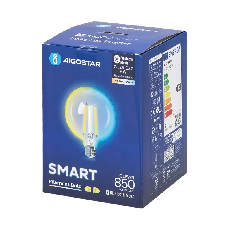 Aigostar Smart-LED-Lampe G125 Bluetooth-Mesh 6W CCT | Glühbirnen | Joybuy