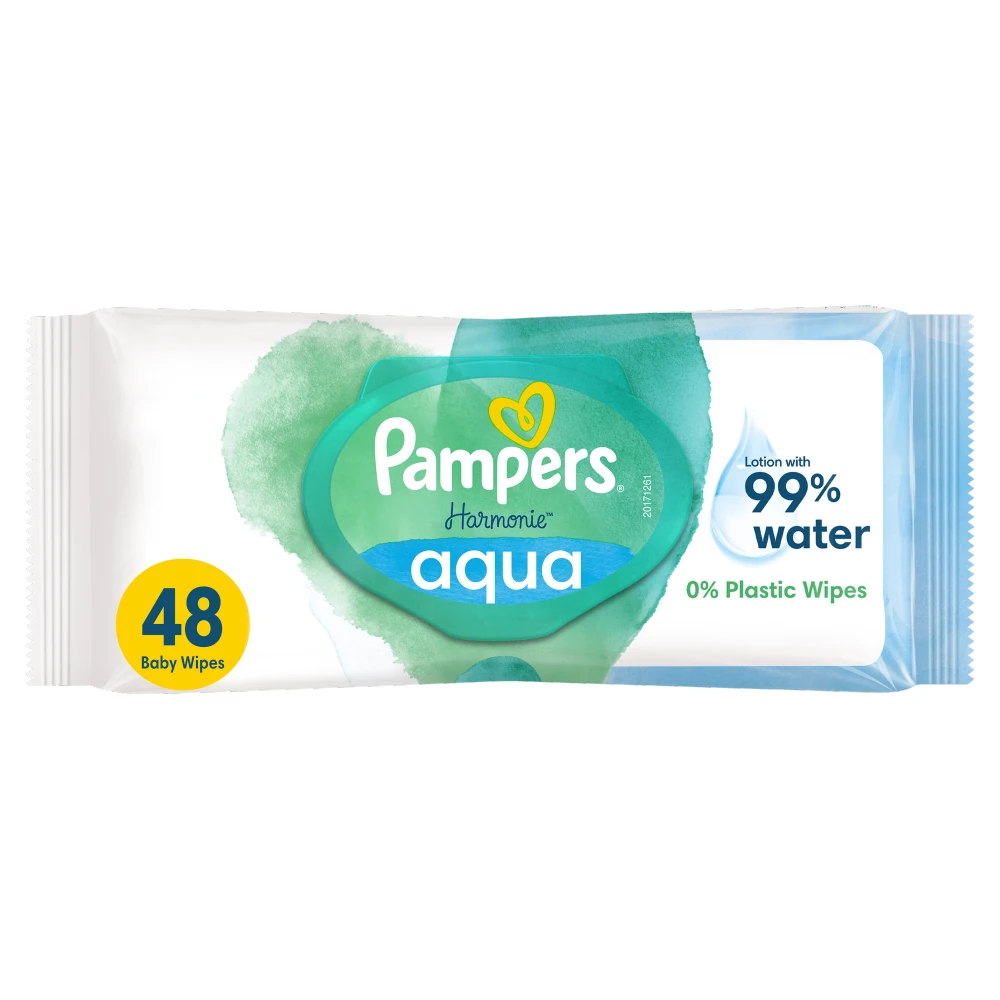 Pampers Harmonie Aqua Baby Wipes Plastic Free 48Wipes | Wipes ...