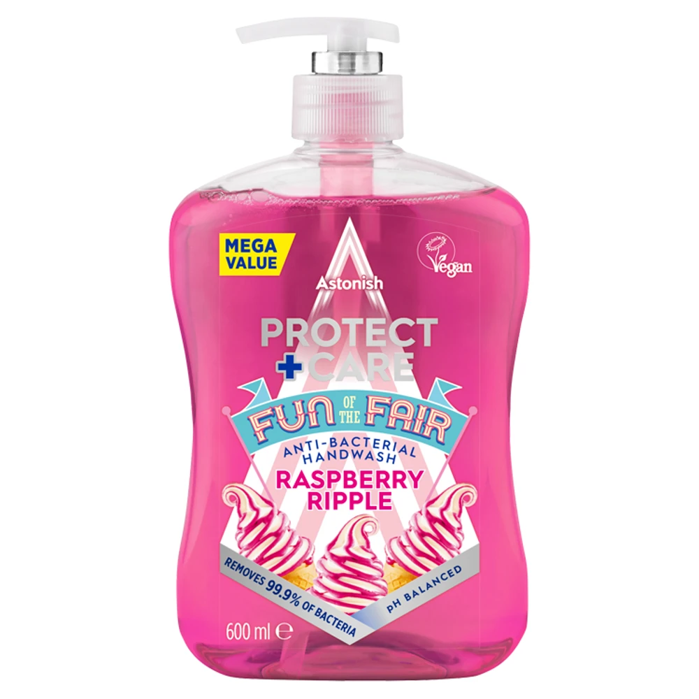 Astonish Protect + Care Anti-bacterial Handwash Raspberry Ripple 600ml ...