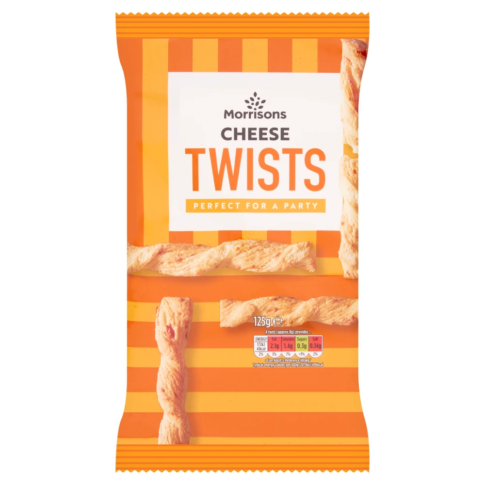 Morrisons Cheddar Cheese Twists 125g | Crackers & Crispbread | Joybuy