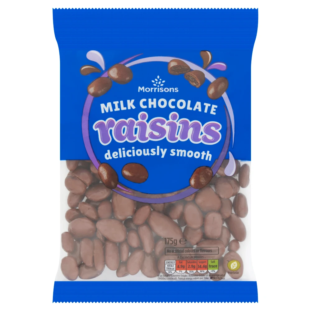 Morrisons Chocolate Coated Raisins 175g | Nuts | Joybuy