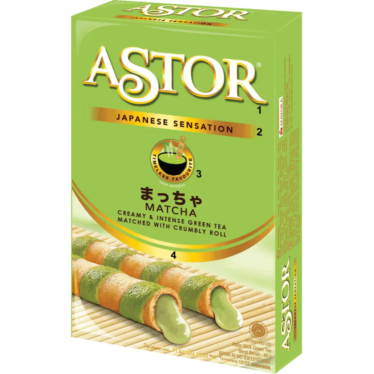 Mayora Astor Wafer Roll Matcha Flavour 40g | Biscuits | Joybuy