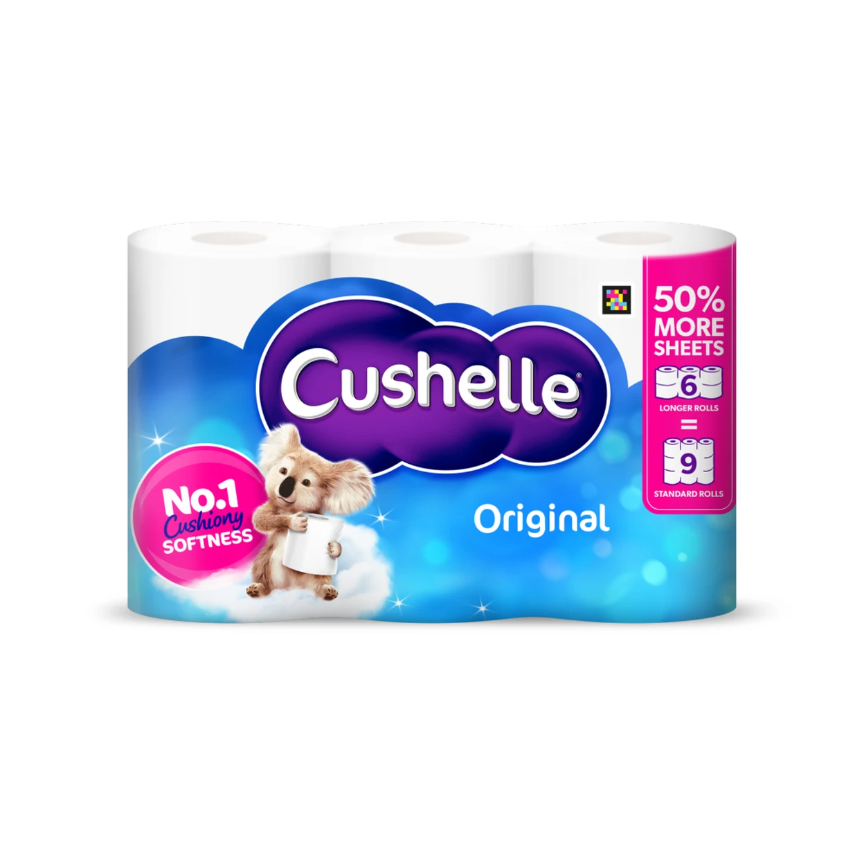 Cushelle Original Toilet Rolls 6 Mega Rolls 50% More Sheets | Toilet ...