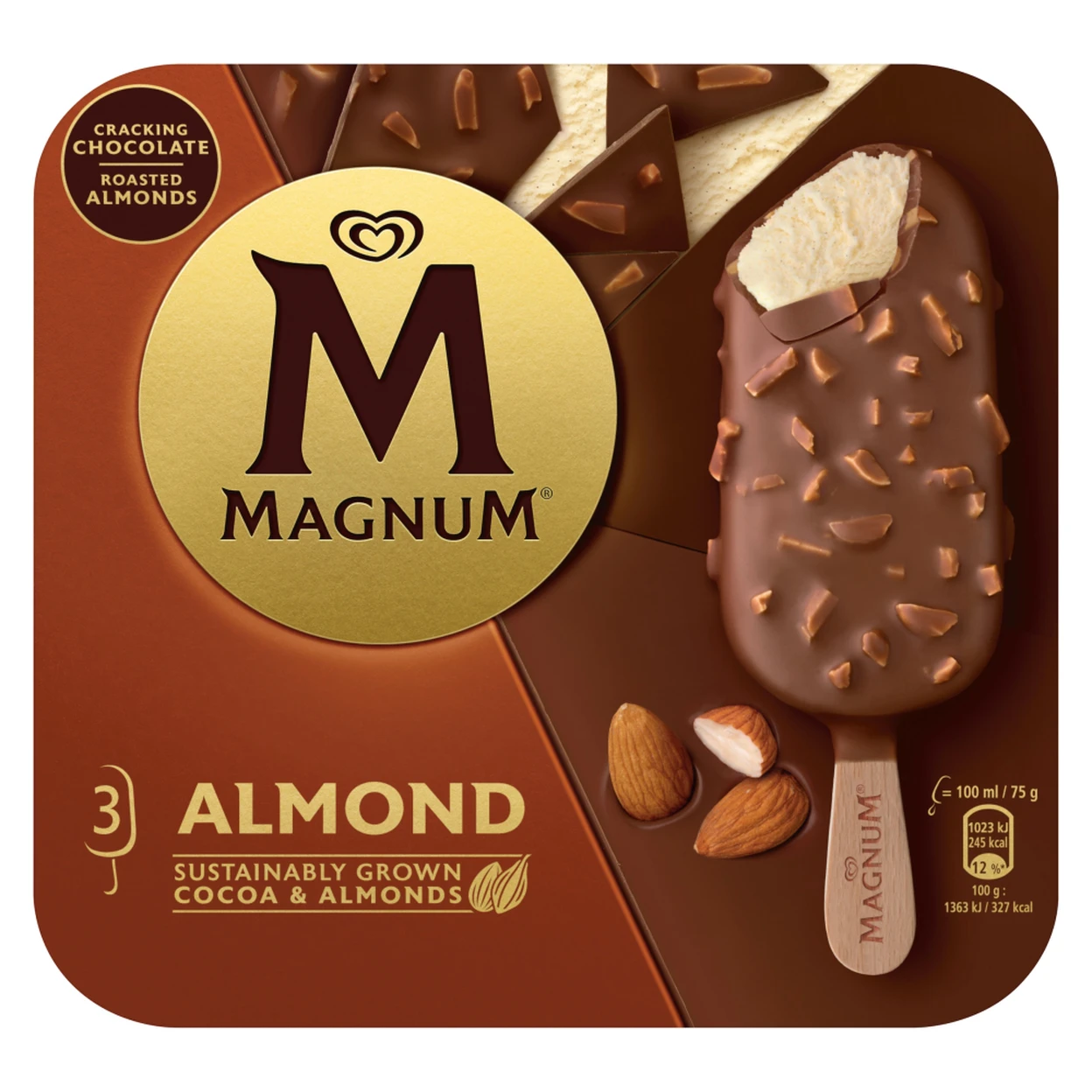 Magnum Ice Cream Sticks Almond 3x 100 Ml | Ice & Ice Cream | Joybuy
